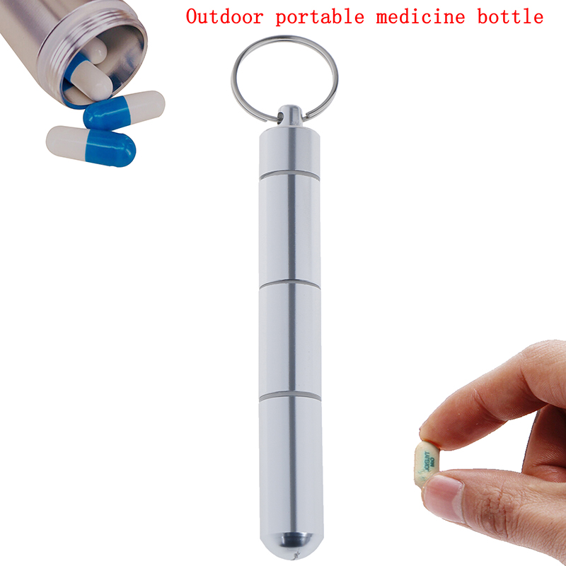 Aluminum Mini Pill Bottle Portable Container Waterproof Medicine Holder ...
