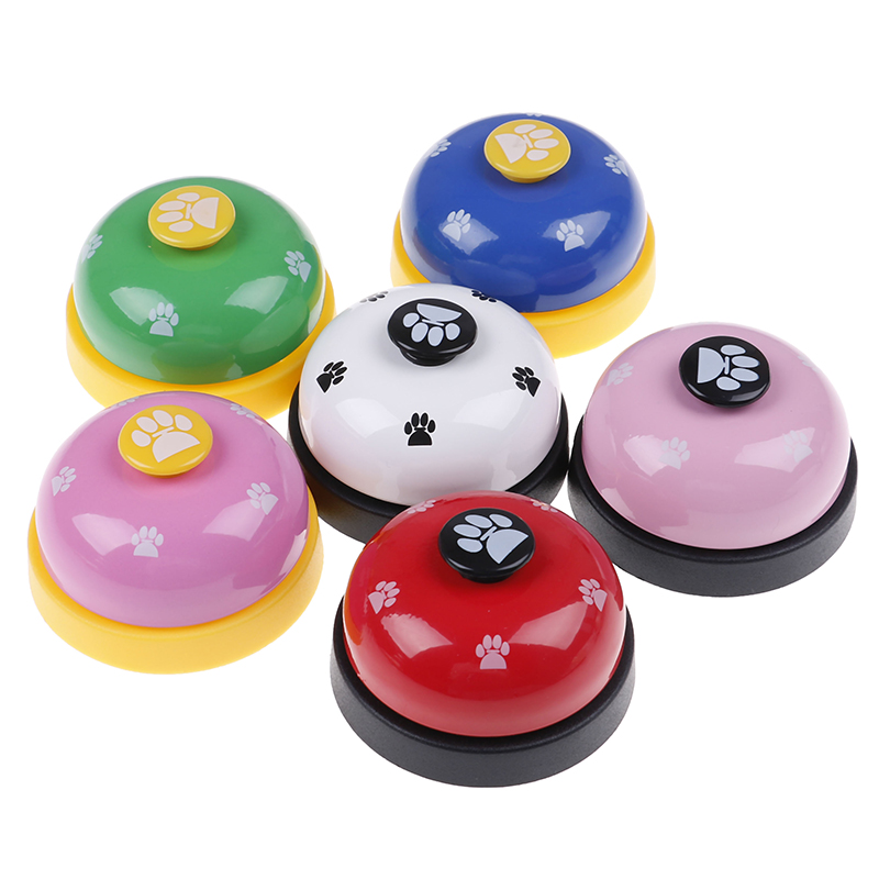 Carino animale domestico addestramento campana giocattoli cane cucciolo animale domestico chiamata cane stampa zampa suoneria animale domestico su4UK
