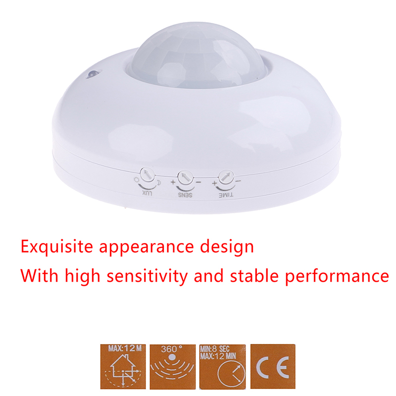 360° SURFACE MOUNT PIR Ceiling Occupancy Motion Sensor Detector Light Switch EUR 9,32 - PicClick IT