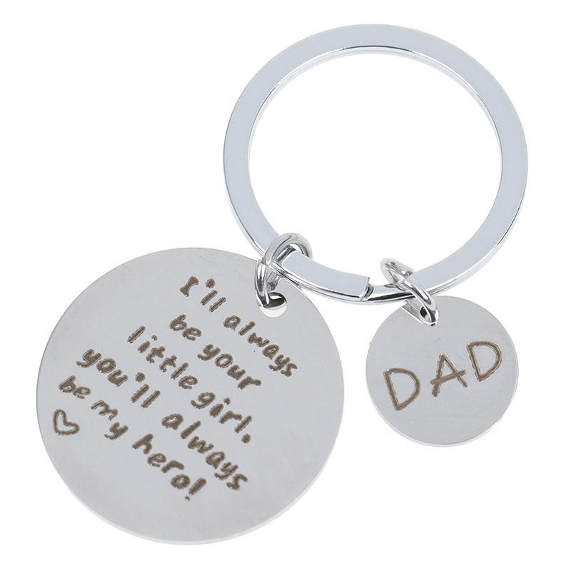 Fathers Day Keychain You Will Always Be My Hero Stainless Steel Gift dnP lyL  St
