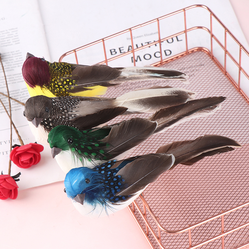 Mini fake birds artificial feather foam doves wedding Garden decoration ...