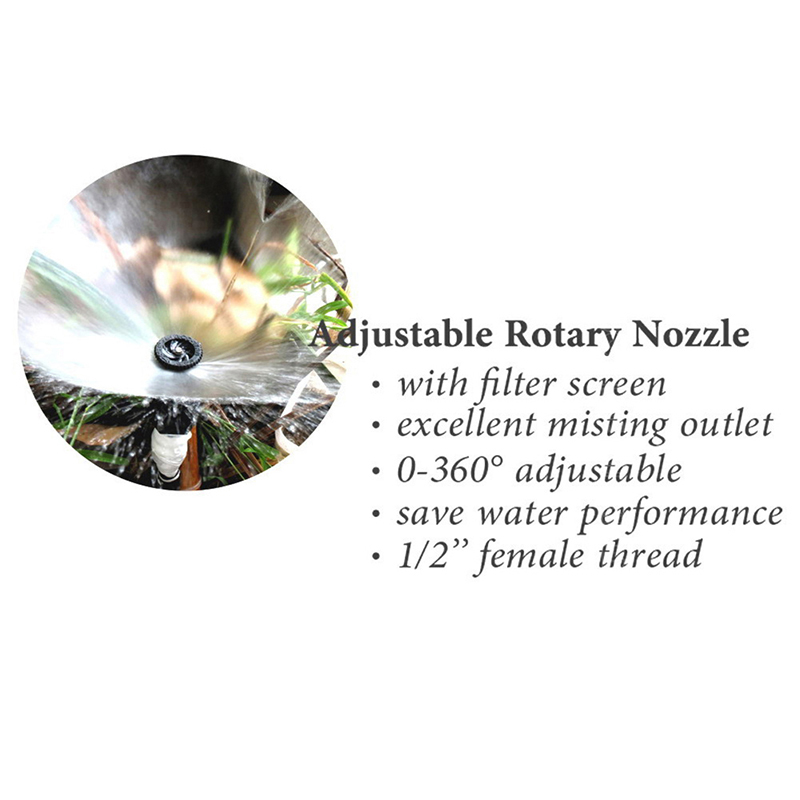 1/2 Inch Garden Irrigation Water Spray Rotating Nozzle Thread Misting Sprink-tz