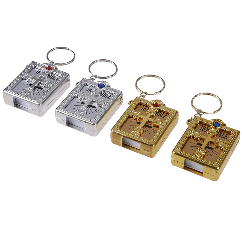 Mini English Holy bible Keychain Religious Christian Jesus Cross Key R GN Th