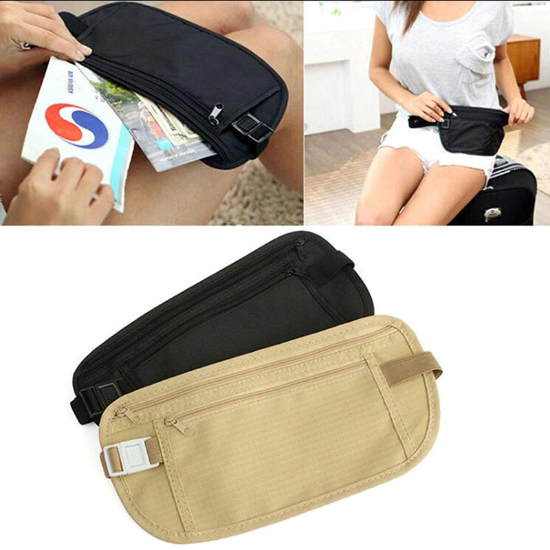 Travel Money Belt Hidden Waist Security Wallet Bag Passport Pouch ID ...