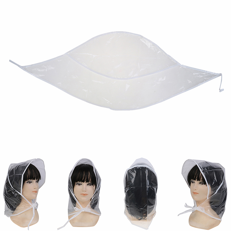 1Pcs Protect Hairstyle Rain Hat Plastic Bonnet for Women and Lady Clear ...