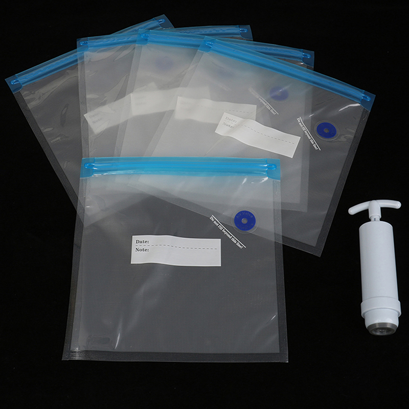 5 pz sacchetto per imballaggio + sigillante sottovuoto alimentare risparmiatore pompa manuale cucina O.OY ❤XH