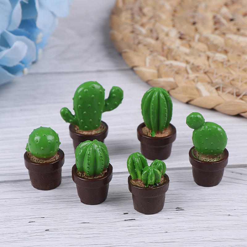5pcs Dollhouse Miniature Resin Cactus DIY Plants Decoration Toys Z&GO ...