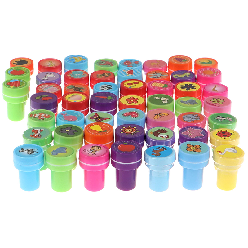 5pcs Self-ink Cartoon Rubber Stamps Toy DIY Scrapbook Gift Educational ...