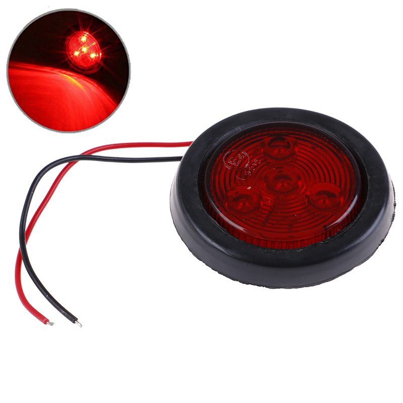 1 pz 2,5" 4 LED lampada sgombero rimorchio rotondo camion luce rossa_TM