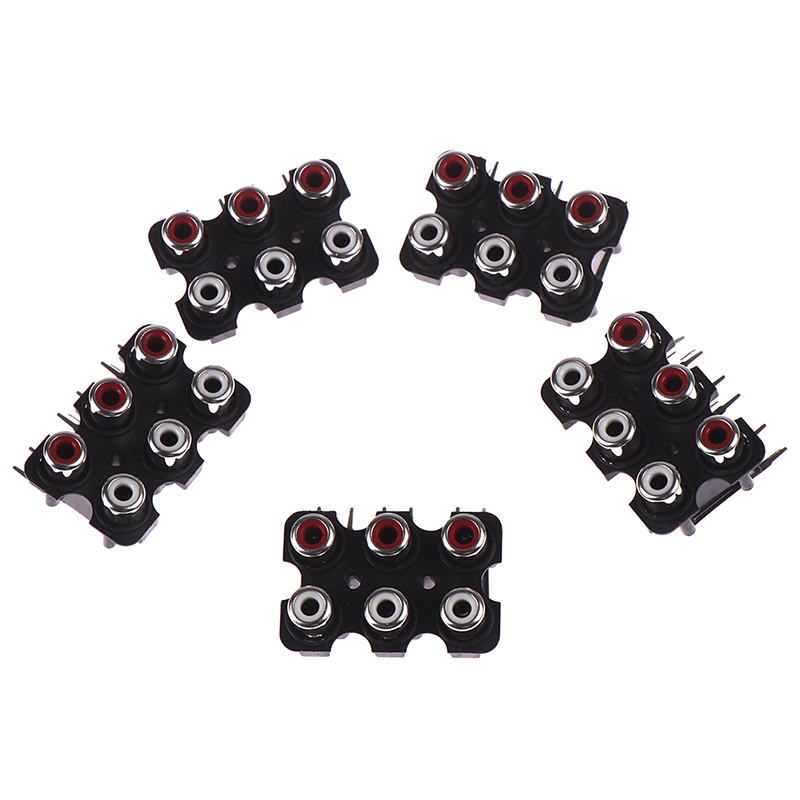 5Pcs 6 holes RCA Female Stereo audio Jack AV Audio input socket ...