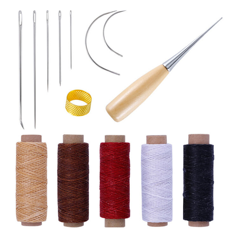 14Pcs Leather Craft Tool Waxed Thread Cord Sewing Needles Shoe Repair ...