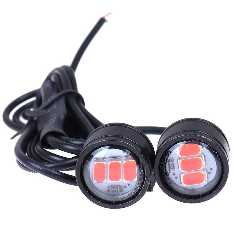 2 pz Specchio Specchio Aquila Moto 3 LED Flash Strobo Luci Rosso slAPUKUR