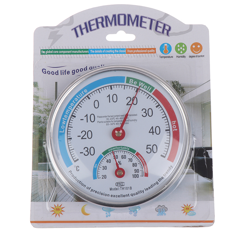 Round Household Analog Thermometer Hygrometer Humidity Monitor Meter ...