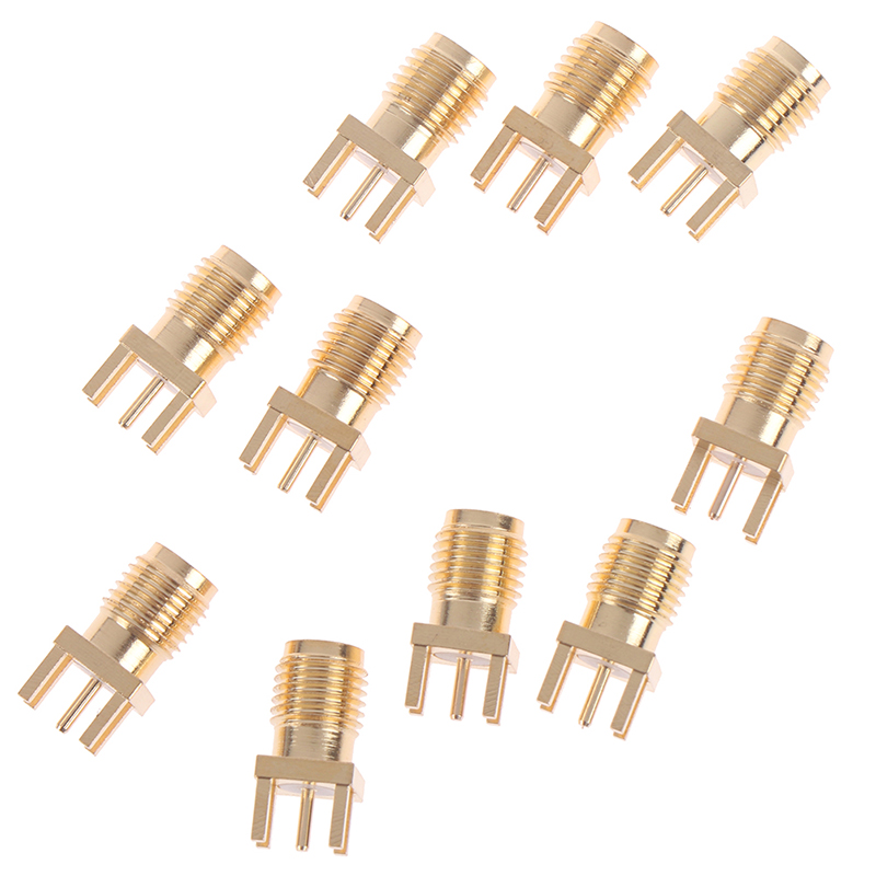 10x 1.6mm SMA Female Jack Solder Nut Edge PCB Clip Straight Mount RF ...