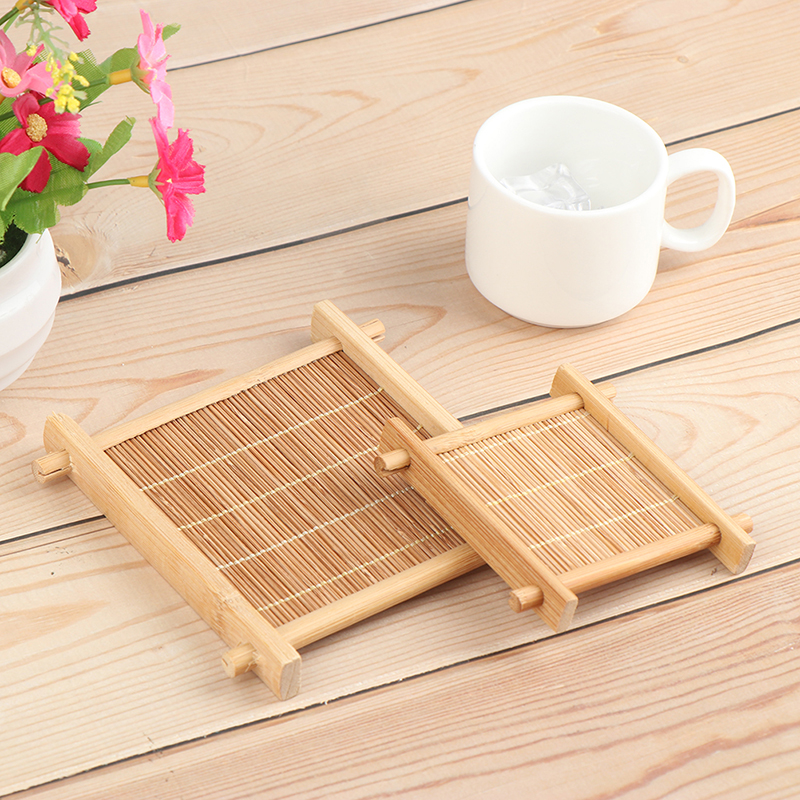 Bamboo Tea Cup Mat Wooden Coaster Tea Set Kitchen Accessories Pla ...