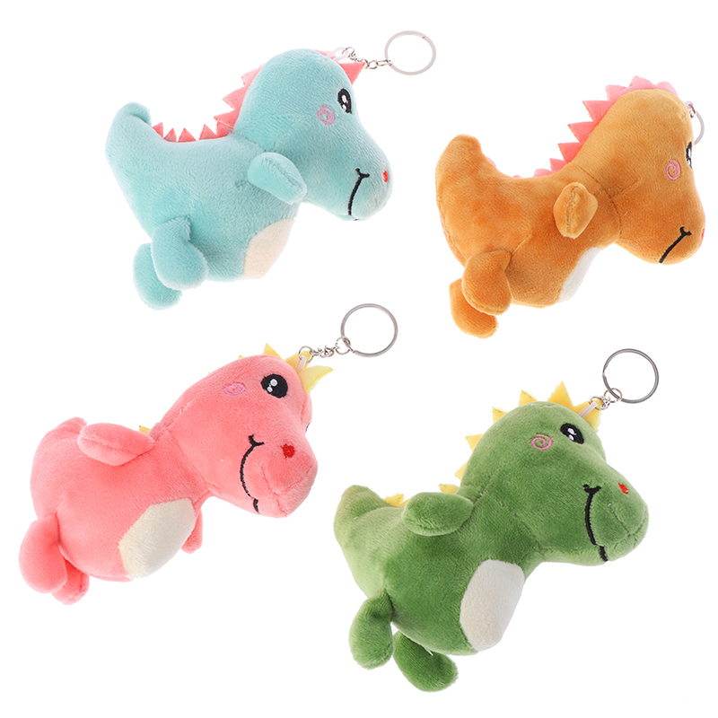 12cm Dinosaur Plush Toy Stuffed Soft Pendant Dolls With Keychain Keyring Gift Pe