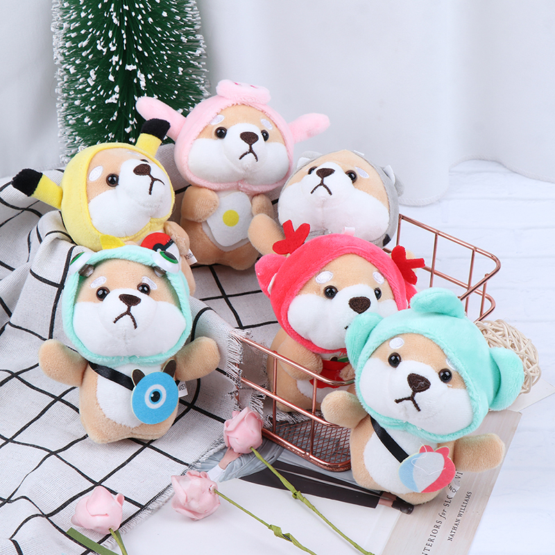 1Pc 12cm Shiba Inu Dog Plush Toy Stuffed Soft Animal Corgi Chai Keychain Toy Pe