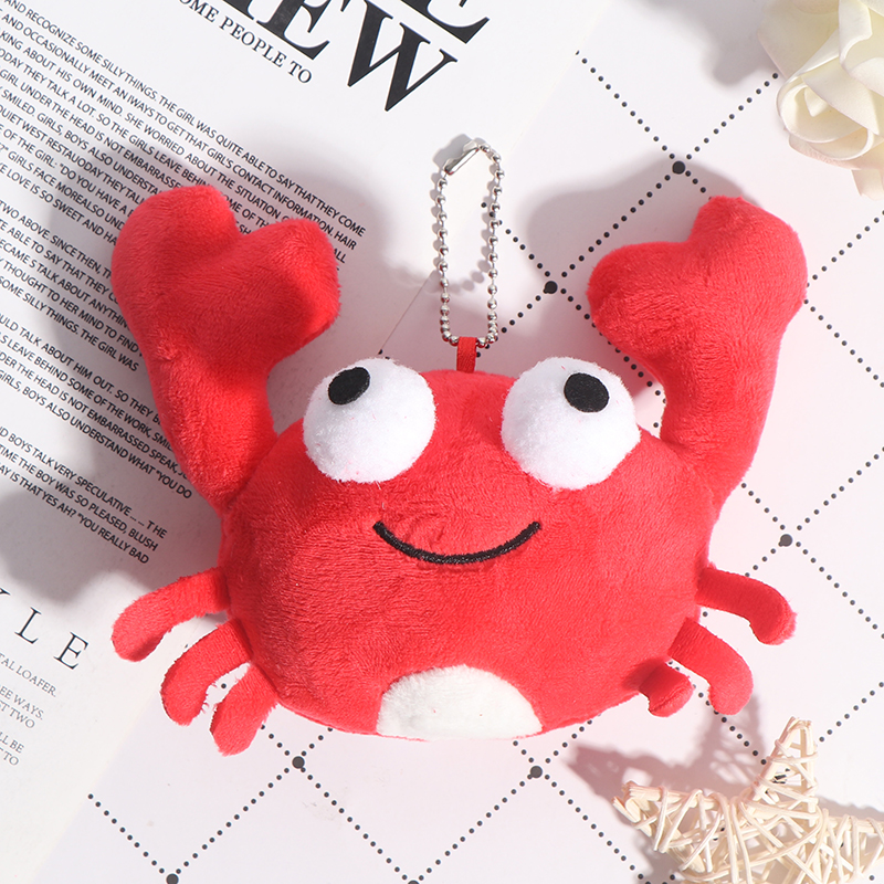 Red Crab Plush Toy Pendant Keychain stuffed Plush Toy cute Animal Stuff.qsURU Th