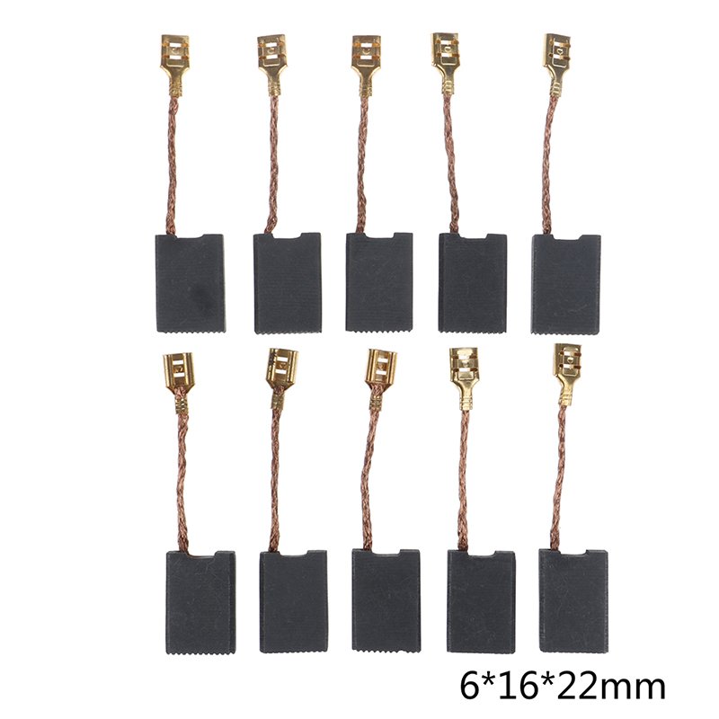 10Pcs Graphite Copper Motor Carbon Brushes Kit For Angle Grinder 6*16 ...