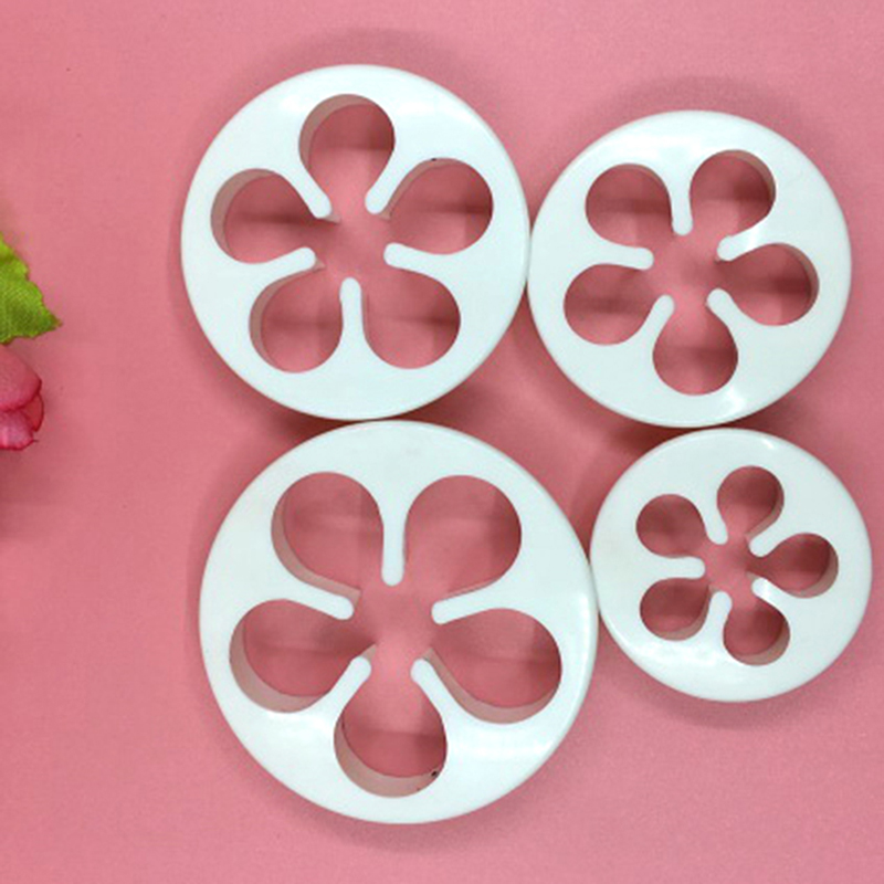 4pcs Rose Flower Fondant Cake Cutter Mold Sugarcraft Baking Decorating ...