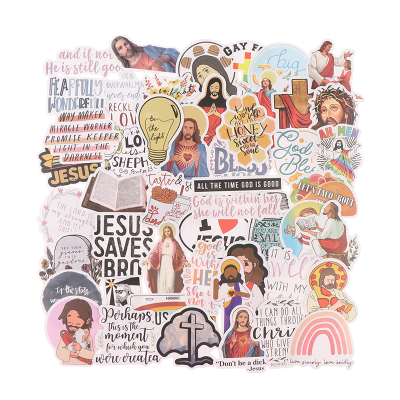 50Pcs Jesus Christians Cartoon Graffiti Stickers Laptop Skateboard ...