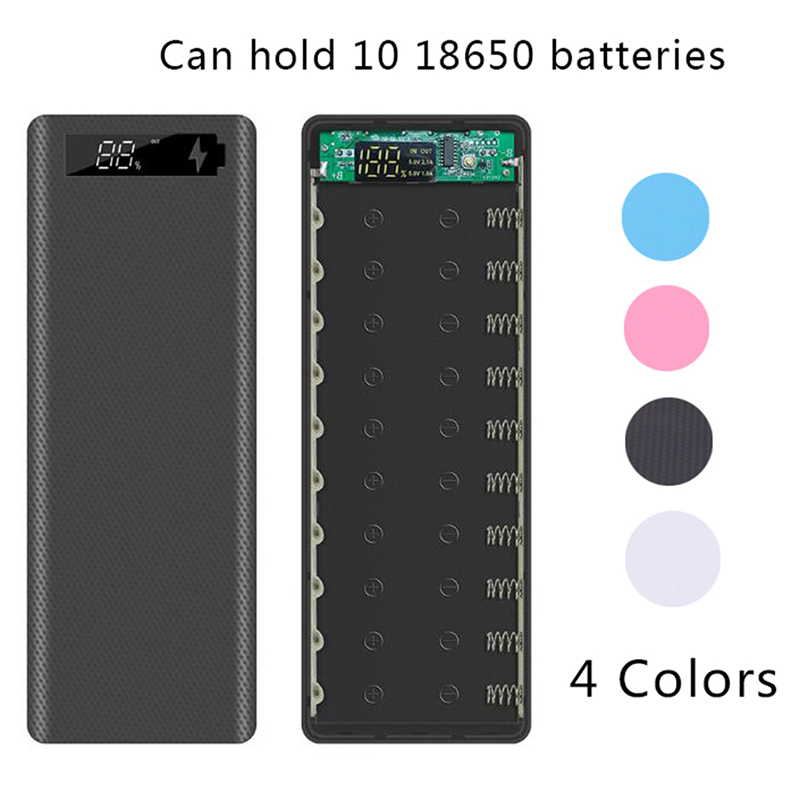 Dual USB DIY LCD Display 10x18650 Battery Case Power Bank Shell Charger ...