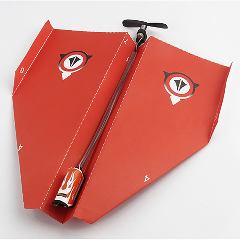 Airplane Rc Folding Paper Model DIY Motor Power Red Rc Plane Power Kids ...