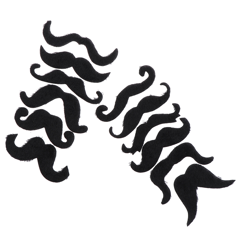 12Pcs/set Black Fake Moustaches Self Adhesive Joke Mexican Novelty Party Supply