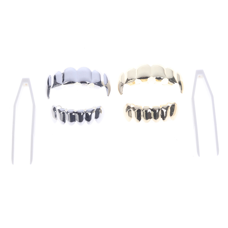 Hip Hop Teeth Grillz Top & Bottom Grill Mouth Teeth Grills Gangster ...