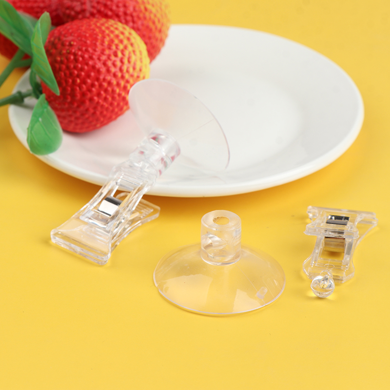 1Pc Clear Plastic Suction Cup Clip Advertising Clip Suction Cup ...