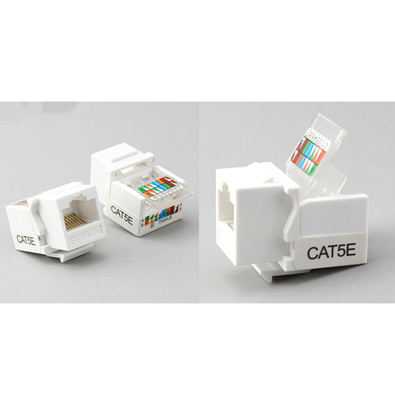 10Pcs RJ45 CAT5e Ethernet Network Keystone JackClip Module Wall Plug ...