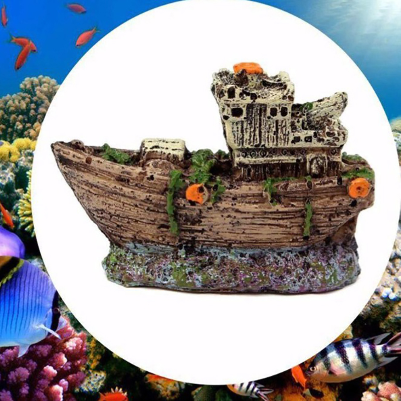Resin Decorative Pirate Boat Aquarium Decorative Decorative