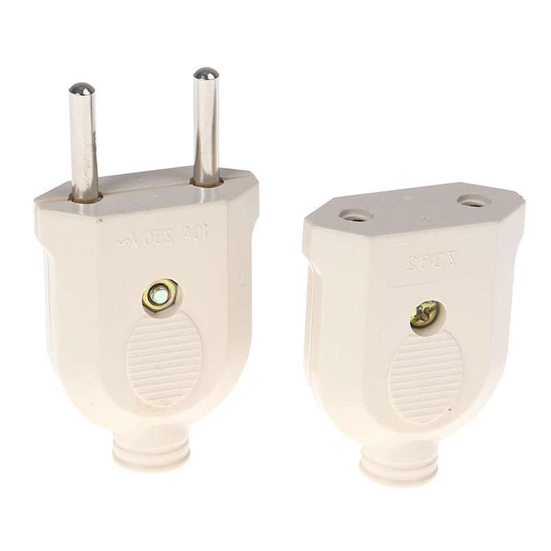 2 Pin EU Plug Male Female electronic Connector Socket Wiring Power ...