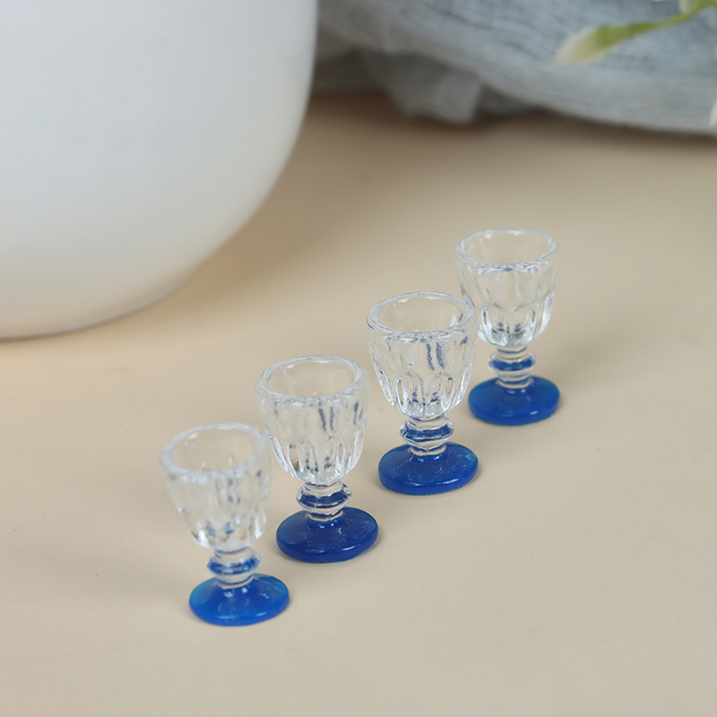 4Pcs Transparent Goblet Miniature Mini Wine Beer Cup Dollhouse Craft ...