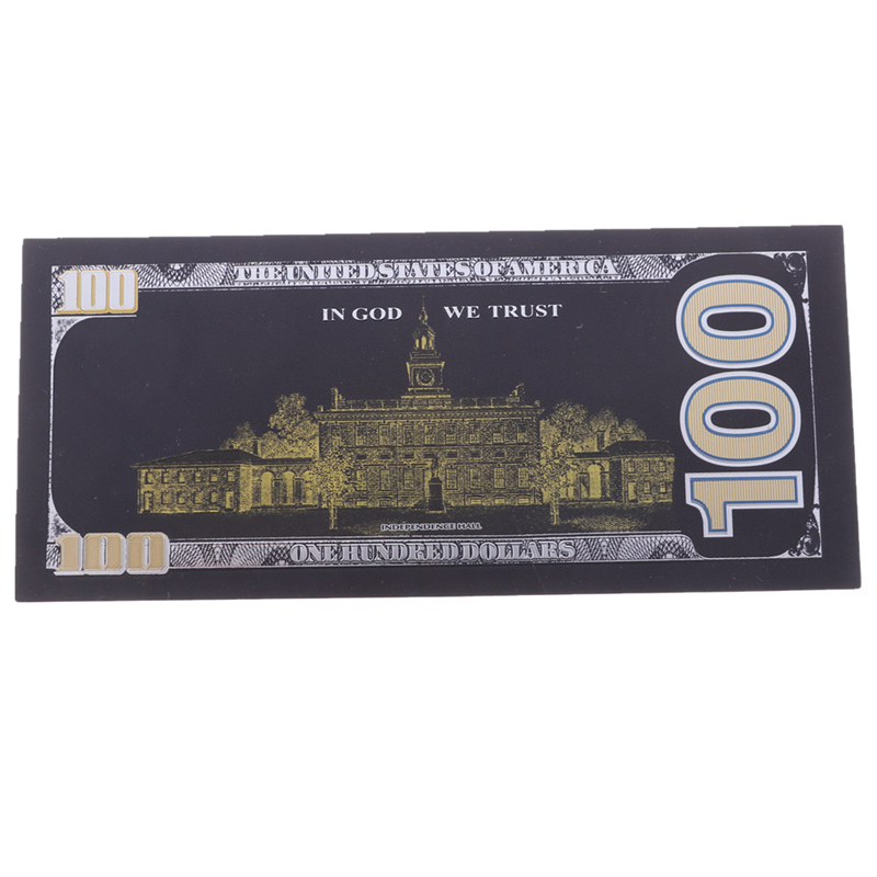 Antique Black Gold Foil USD 100 Currency Commemorative Dollars Banknotes DA Sh