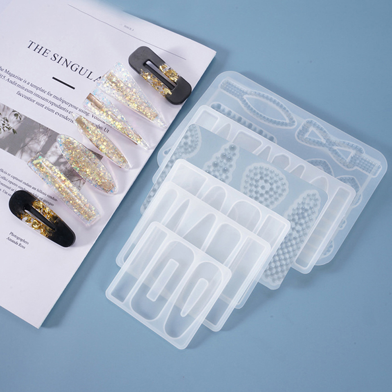 Hair Clip Resin Casting Silicone Mold DIY Handmade Hairpin UV Epoxy ...