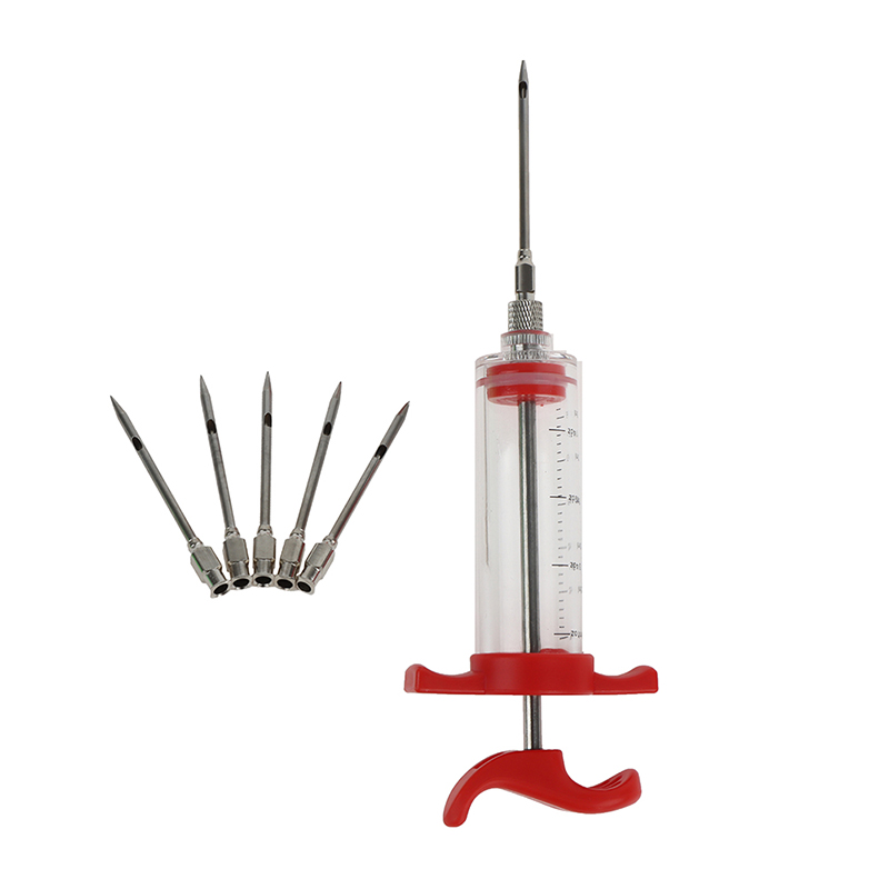 BBQ Meat Syringe Marinade Injector with Needles Turkey Syringe Sauce ...