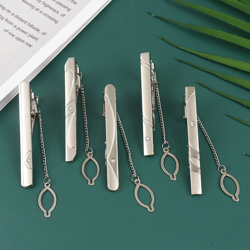 New Men Silver Necktie Tie Clip Stainless Steel Plain Clasp Bars Pins ...