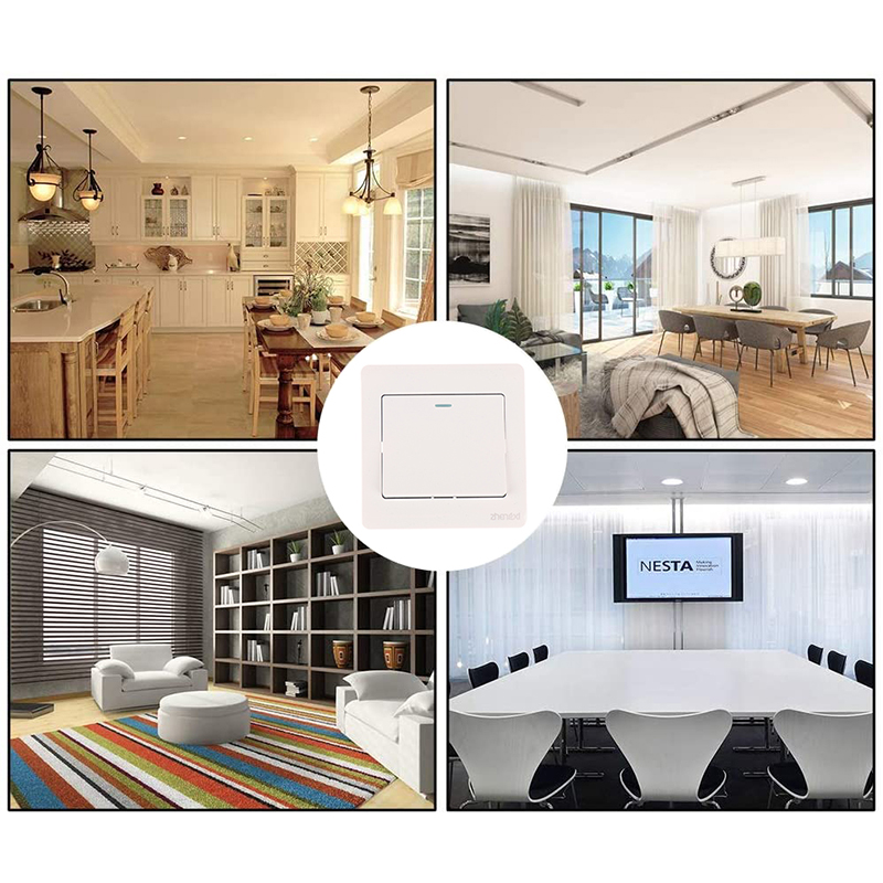 Wall Switch 1/2/3/4 Gang 1Way Button Wall Light Switch On / Off Push ...