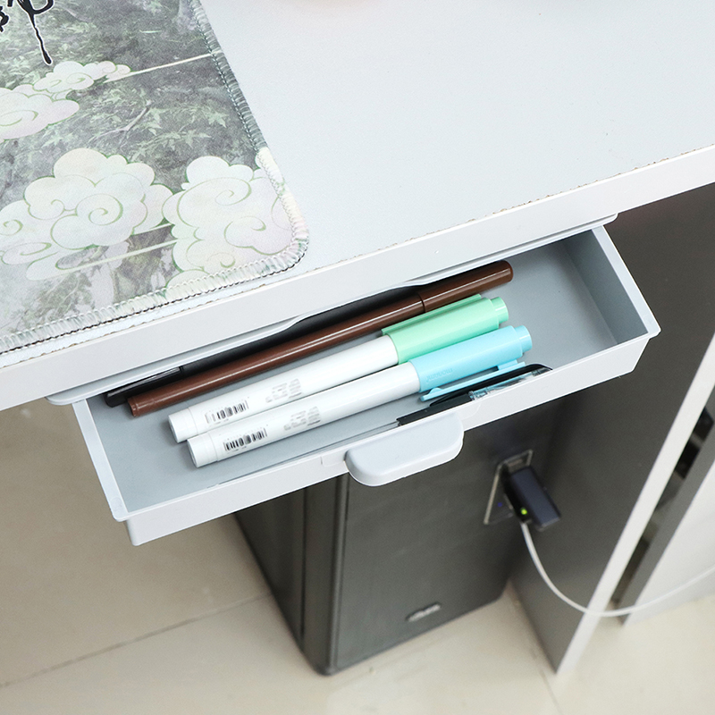 Under Desk Storage Box Invisible Drawer Desk Bottom Paste Type ...