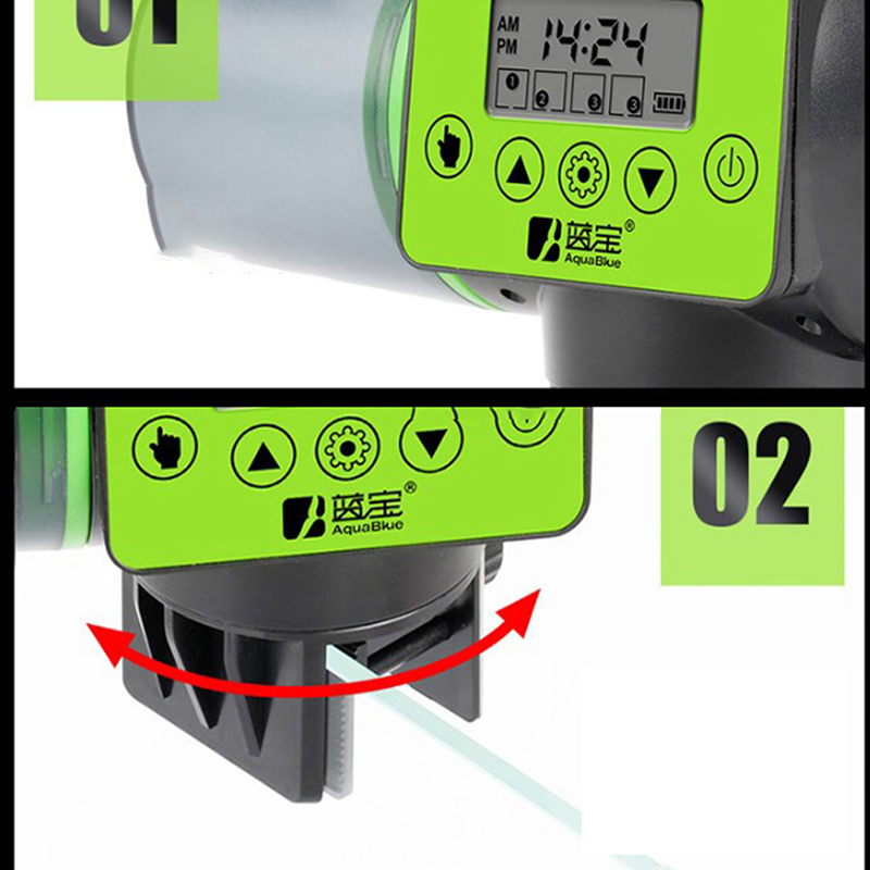 Smart Automatico Alimentatore Pesce Serbatoio Alimentazione Automatico con LCD Indica Ti wi