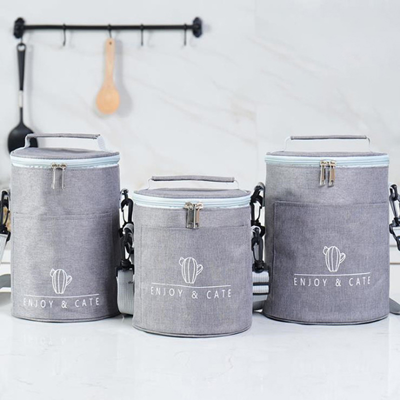 Round Insulated Lunch Box Bag Insulated Bag Thick Aluminum Foil Single ...