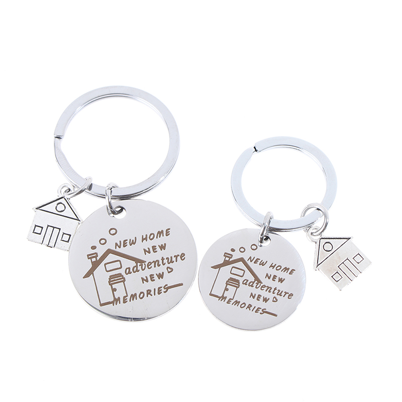 New Home New Adventures Keychain Stainless Pendant Keyring Housewarming Gift  Th