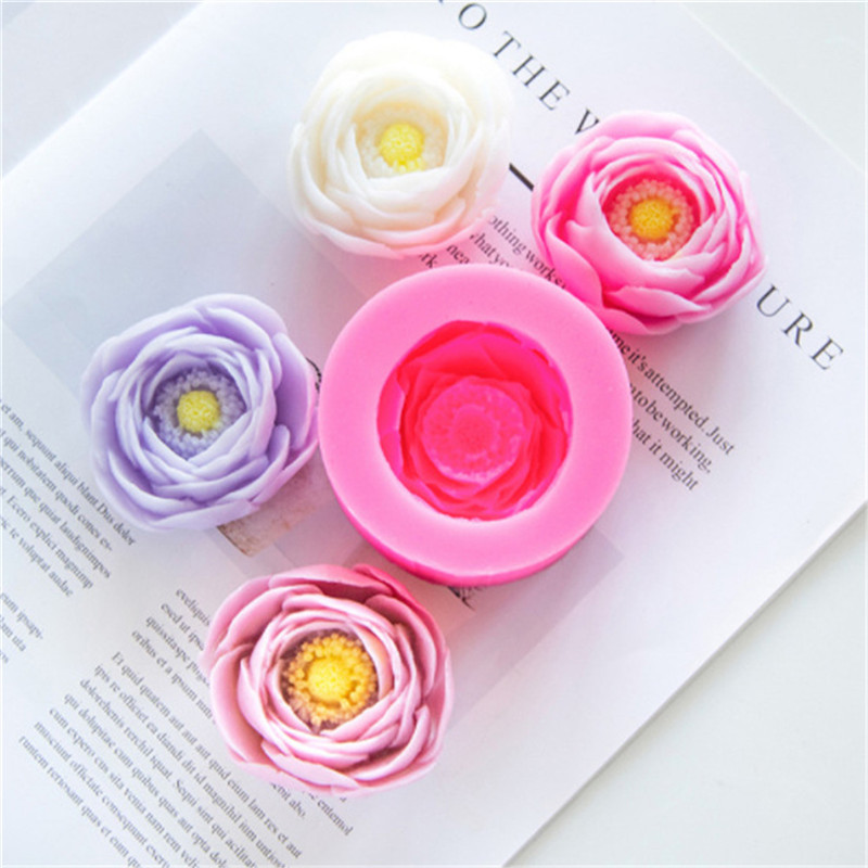 Peony Flower Handmade Soap Silicone Mold Making Candle Mold Fondant ...