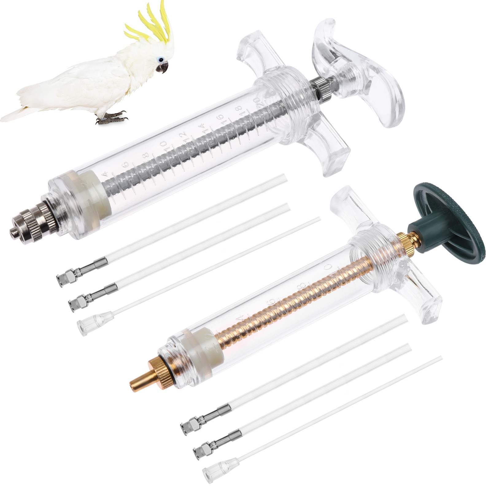 2 Sets Hand Baby Birds Feeding Syringe,Feeding Tubes used for Pet Baby Bird f-tz