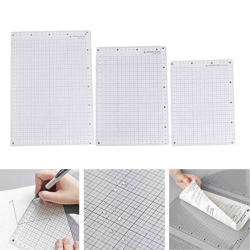A4 B5 A5 PVC Students Writing Desk Pad Transparent Ruler Board Measuring Sup H❤W