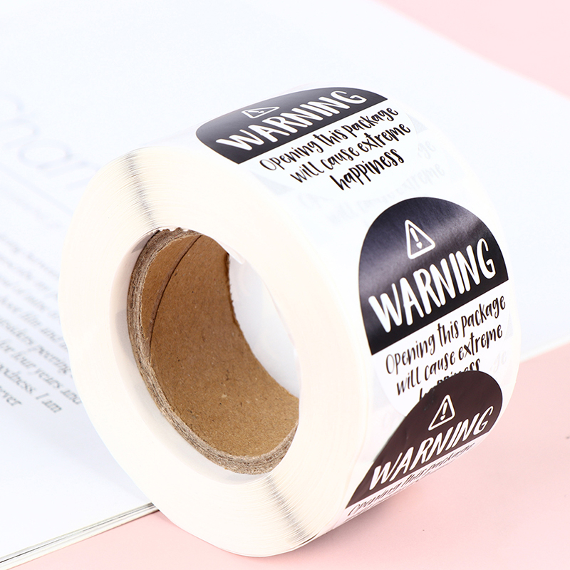 500pcs Black and White Adorable Warning: Extreme Happiness Sticker Labels ba