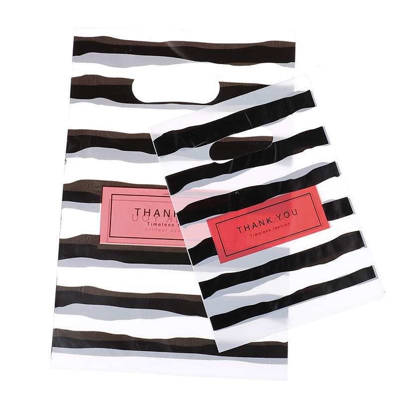 50pcs New Design Black&white Striped Packaging Bags for Gift Small ...