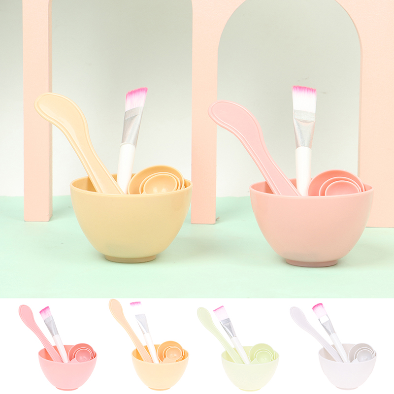 4pcs Facial Brush Mask Bowl Spoon Set Mask Brush Bar DIY Beauty Tool ...