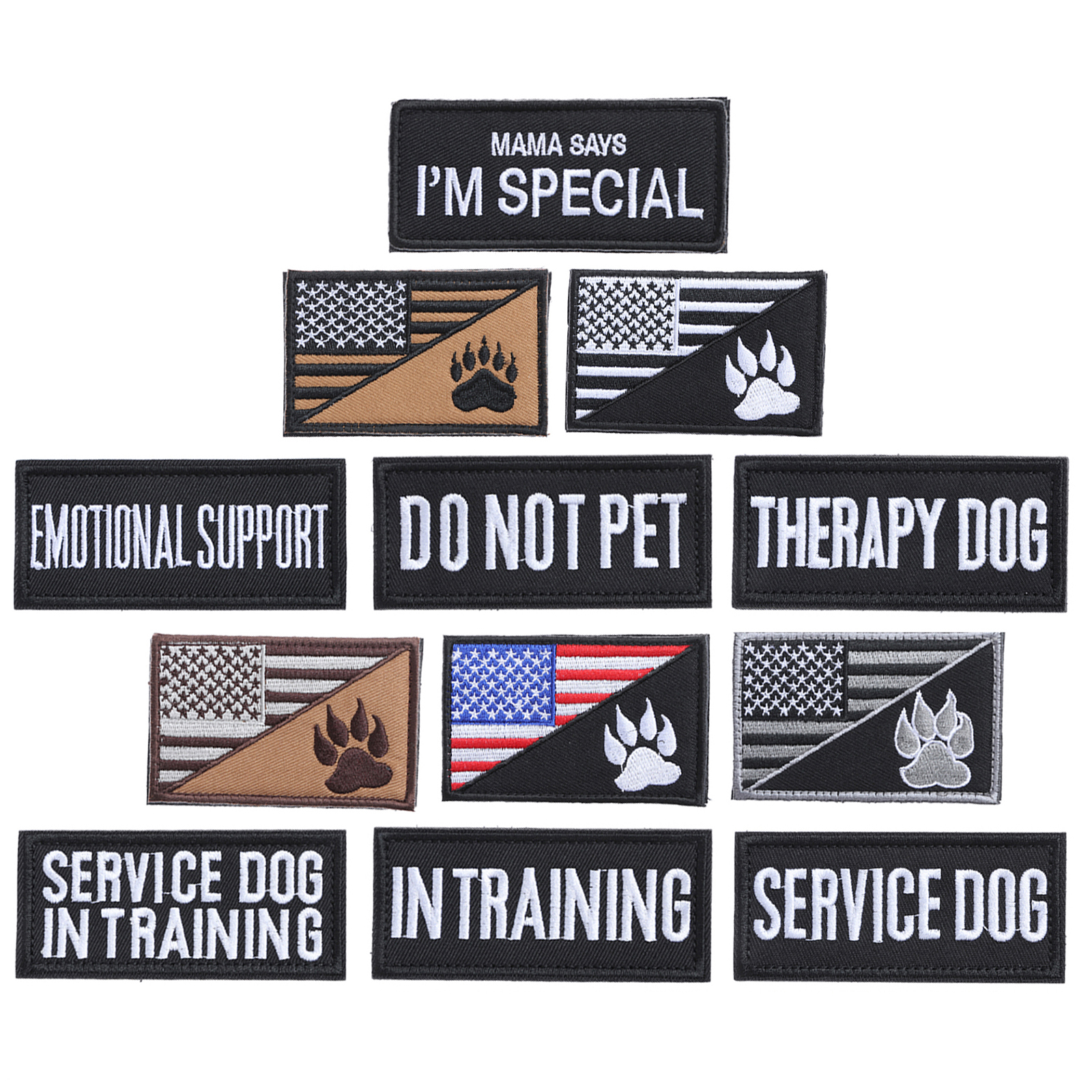 12 Pieces Dog Patches Reflective Dog Vest Patches Service Dog Vest Removable Tac